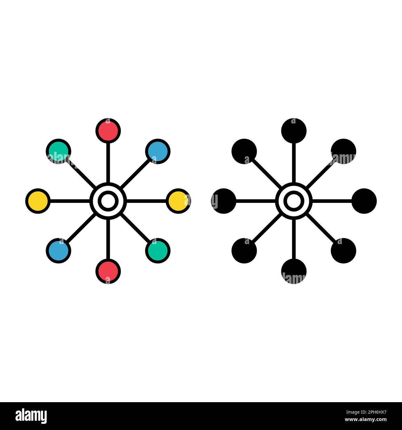 Set of Multichannel digital design icon, omnichannel flat web symbol ...