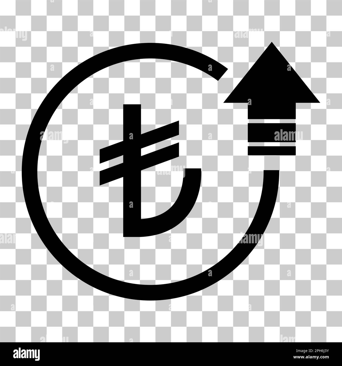 Cost symbol turkish lira increase icon. Income vector symbol isolated on background Stock Vector ...