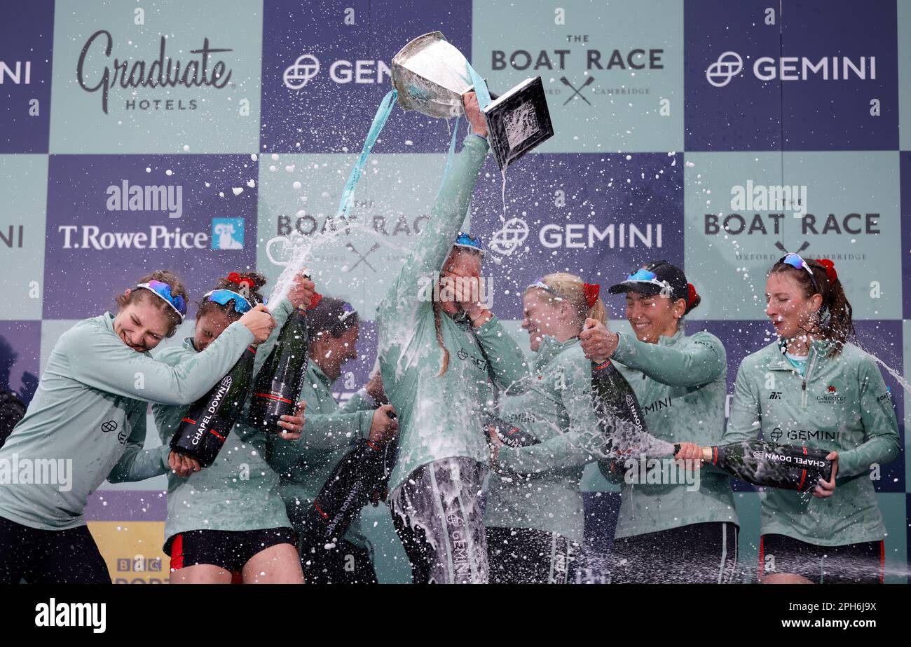 Cambridge's Caoimhe Dempsey lifts the trophy after the 77th Women's ...