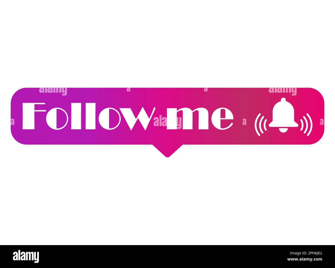 Follow me graphic concept symbol, speech button web label, vector ...