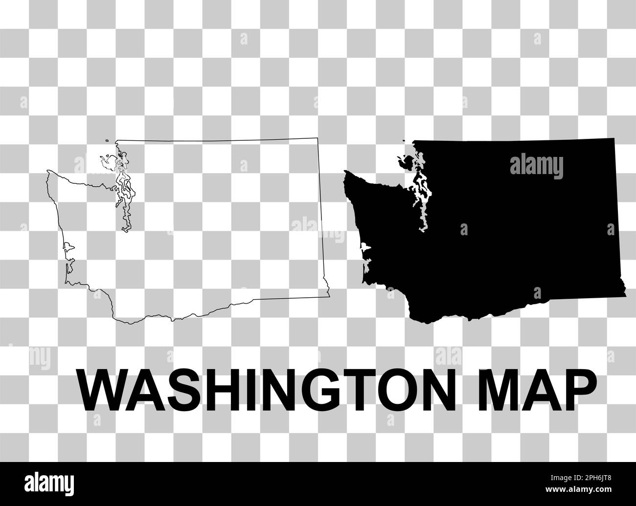 Set of Washington map shape, united states of america. Flat concept ...