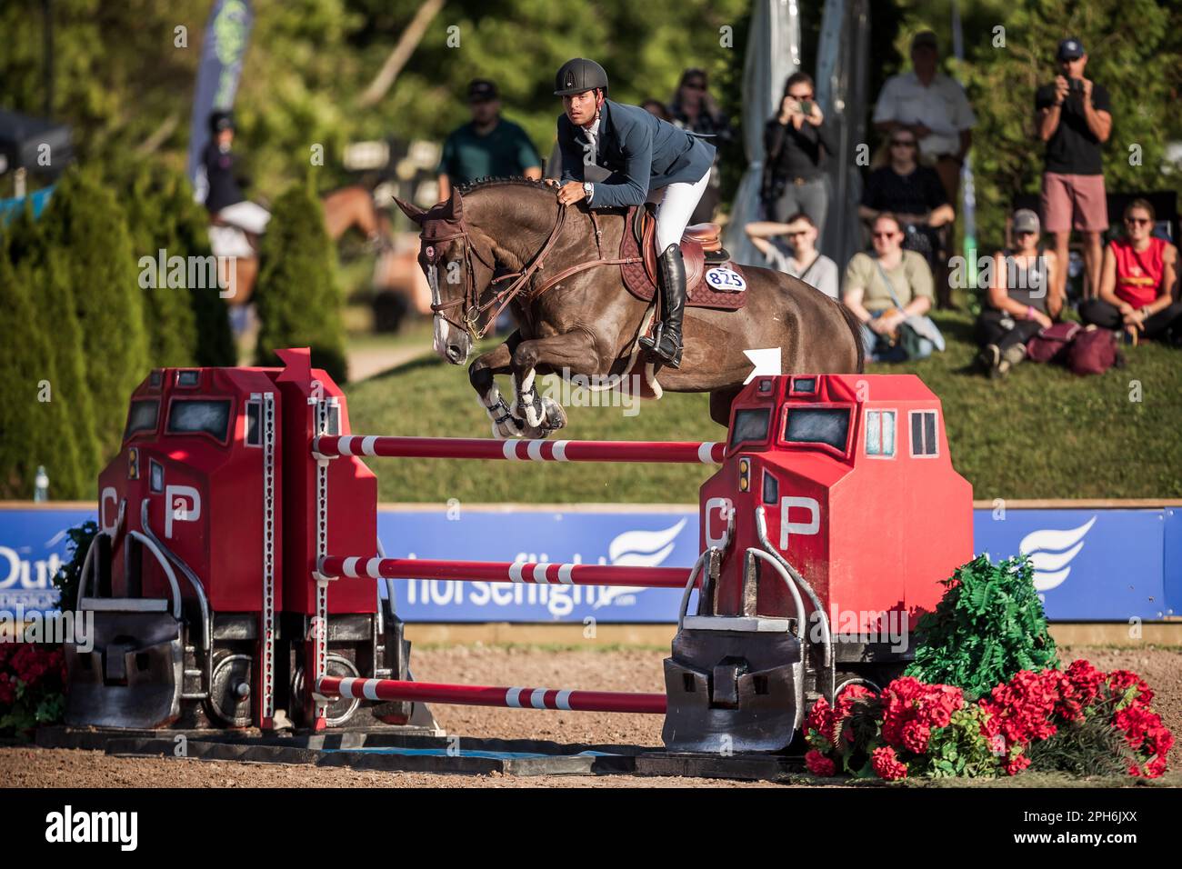 Daniel Bluman from Isreal competes on the Major League Show Jumping ...