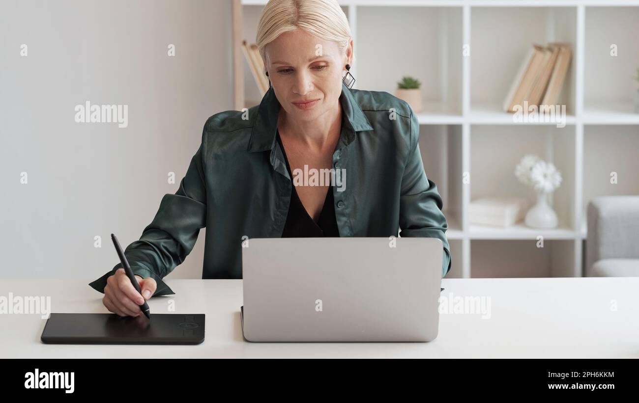 Graphic designer digital drawing artist sketching Stock Photo - Alamy