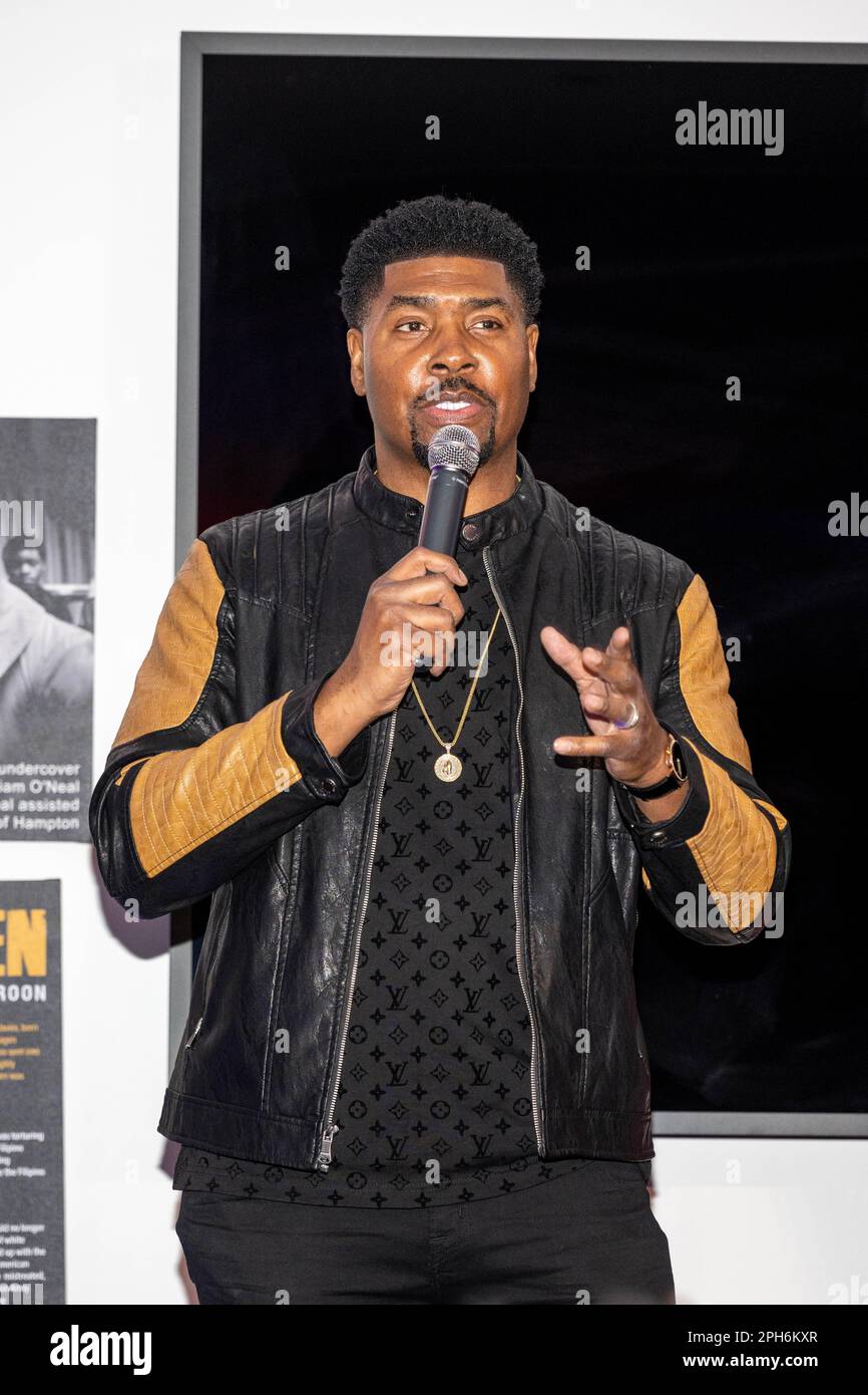 Los Angeles, USA. 25th Mar, 2023. Filmmaker Tariq Nasheed on stage at Tariq Nasheed's Museum ...