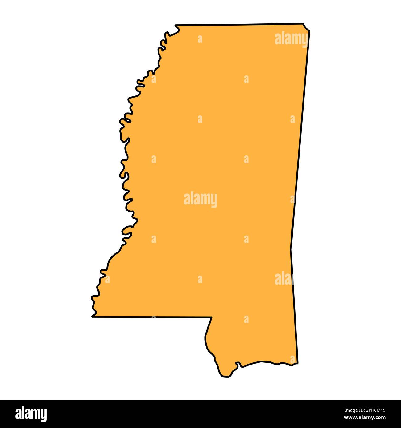 Mississippi map shape, united states of america. Flat concept icon ...