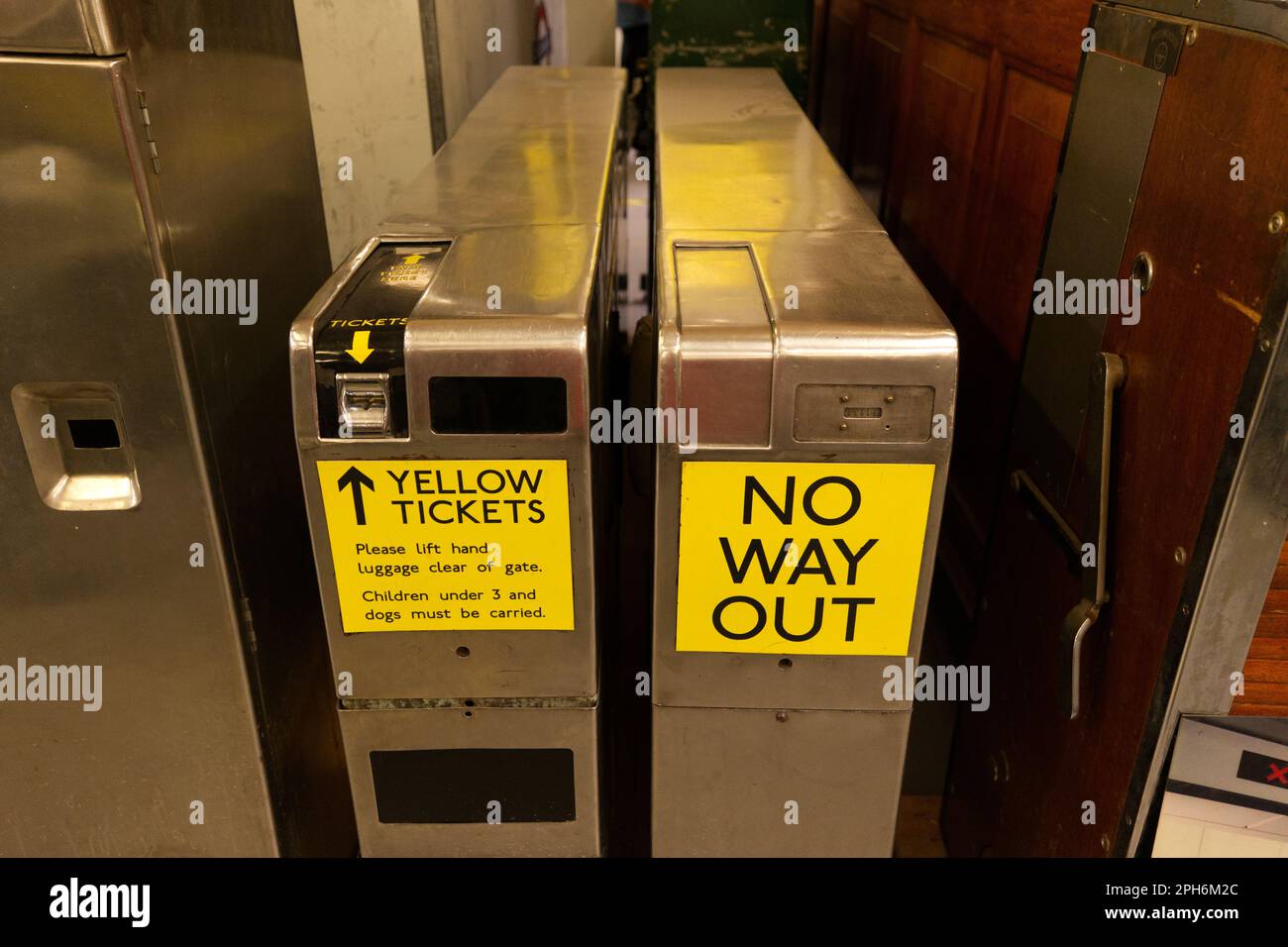 London Underground vintage ticket barriers Stock Photo - Alamy
