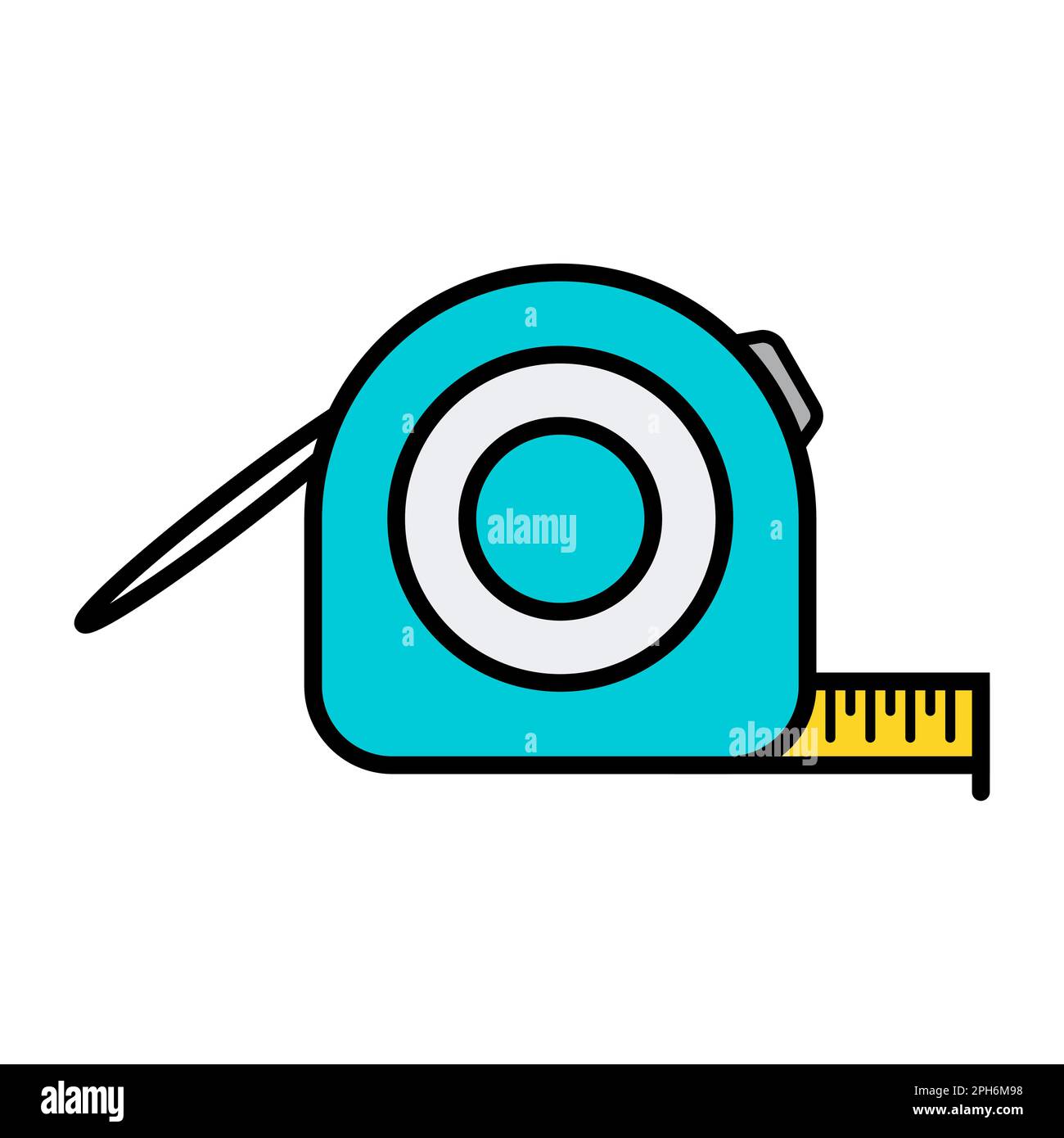 Measurement tape icon, measure tool concept design symbol, instrument ...