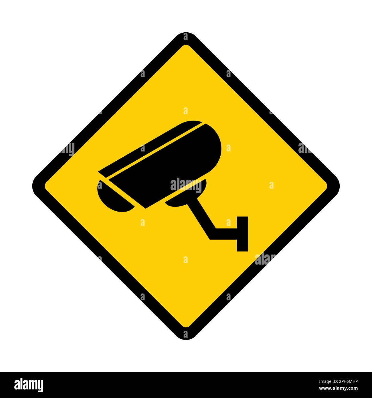 Closed circuit television camera icon, CCTV video protection alert ...