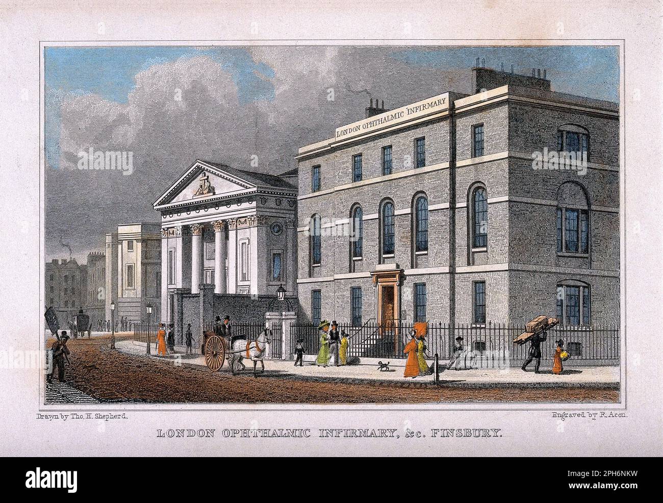 The London Opthalmic Infirmary, and the Catholic Church, colour ...