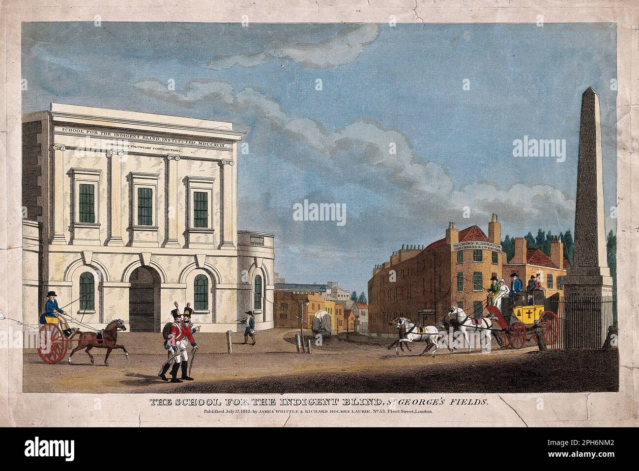 The School for the Indigent Blind, St. Georges Fields, London, vintage ...