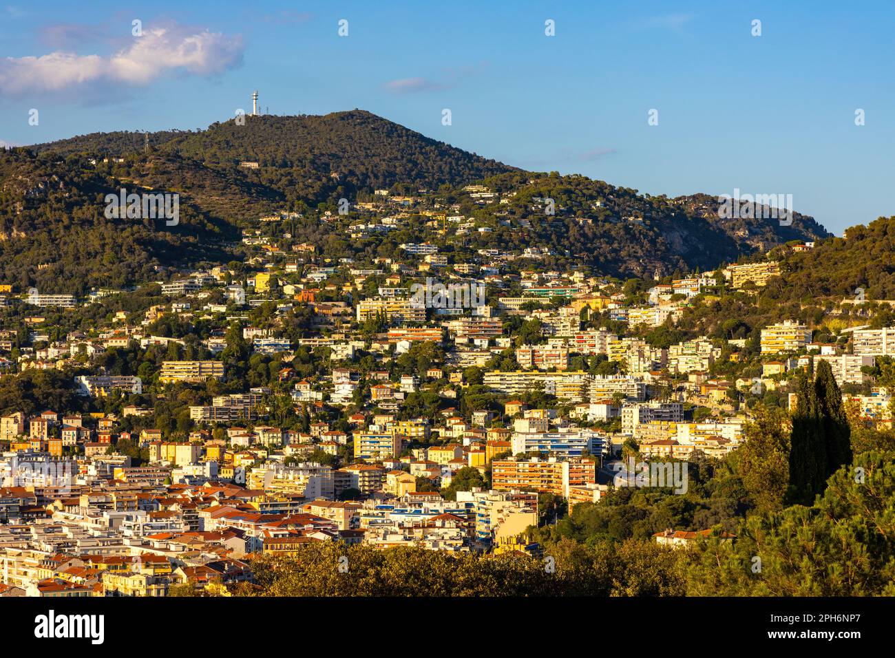 Nice, France - July 30, 2022: Nice panorama with Riquier, Cimiez and ...