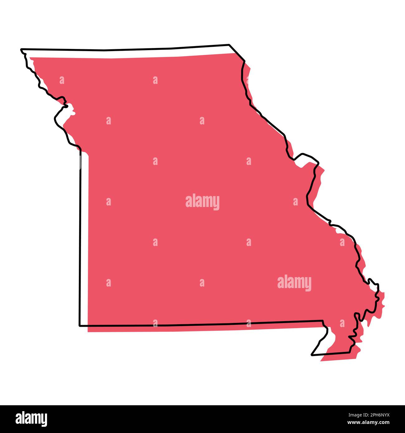 Missouri map shape, united states of america. Flat concept icon symbol ...