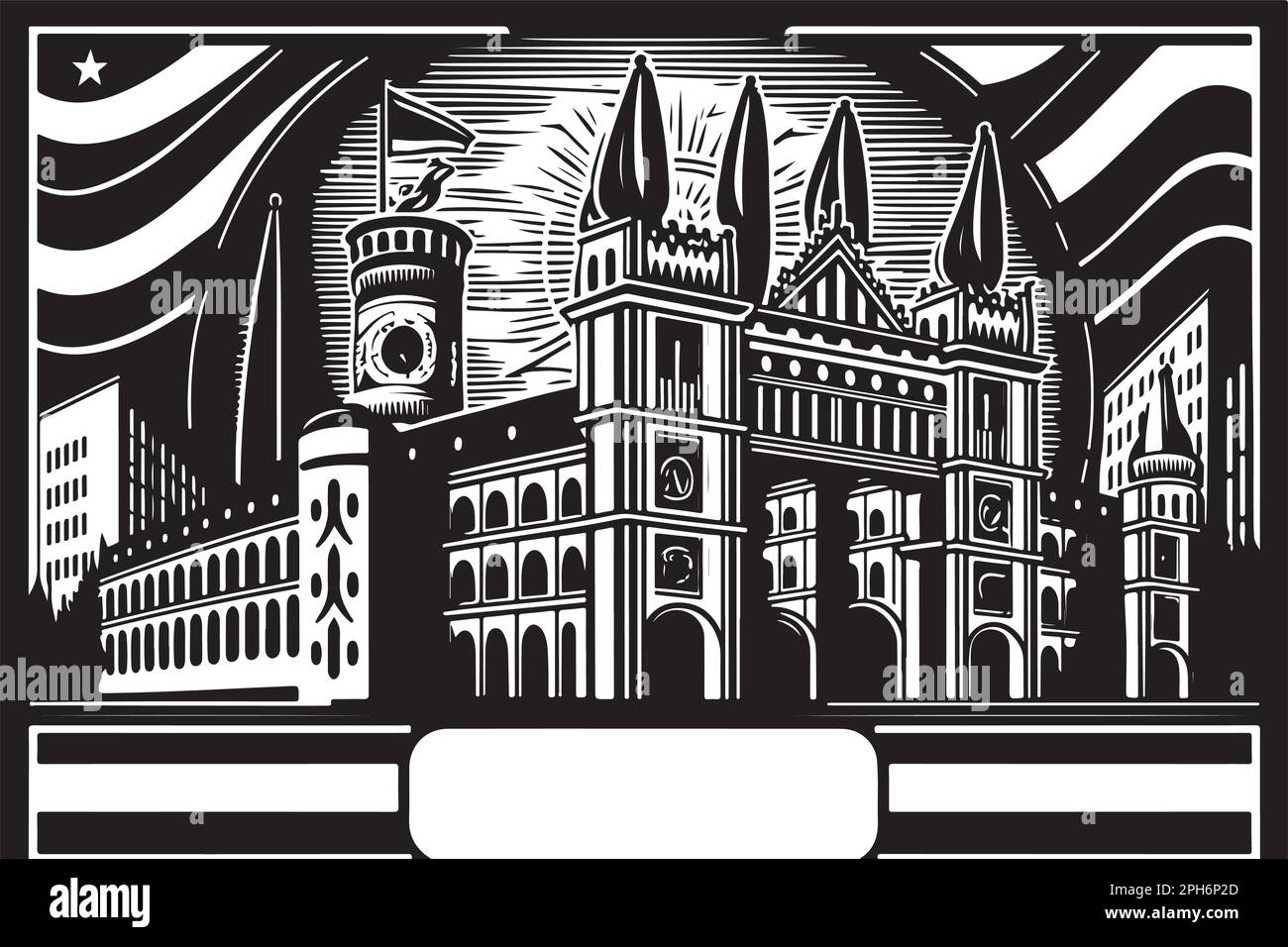 Beautiful linocut art or colouring page of Germany made for print ...