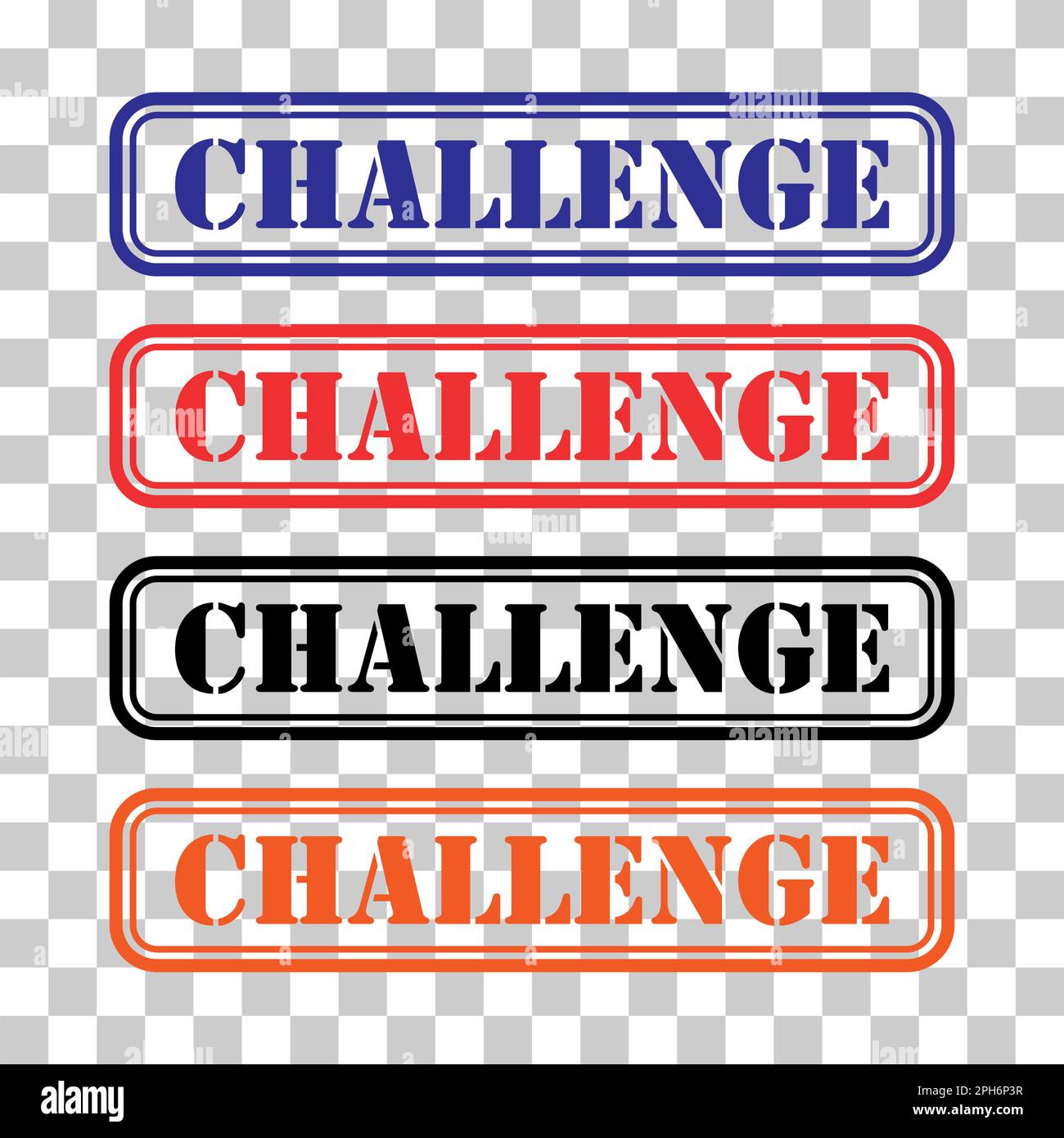 Set of Challenge stamp symbol, label sticker sign button, text banner ...