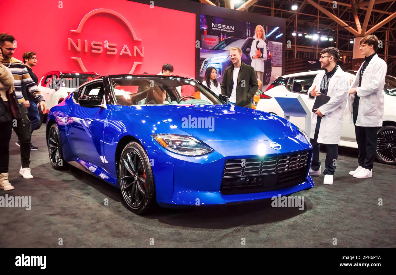 Toronto Canada 02 25 2023 Blue 2023 Nissan Z Sports Car Equipped