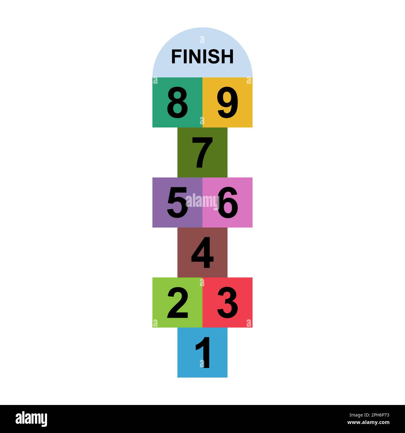 Hopscotch outdoor icon, fun play jump active game kid, street vector ...