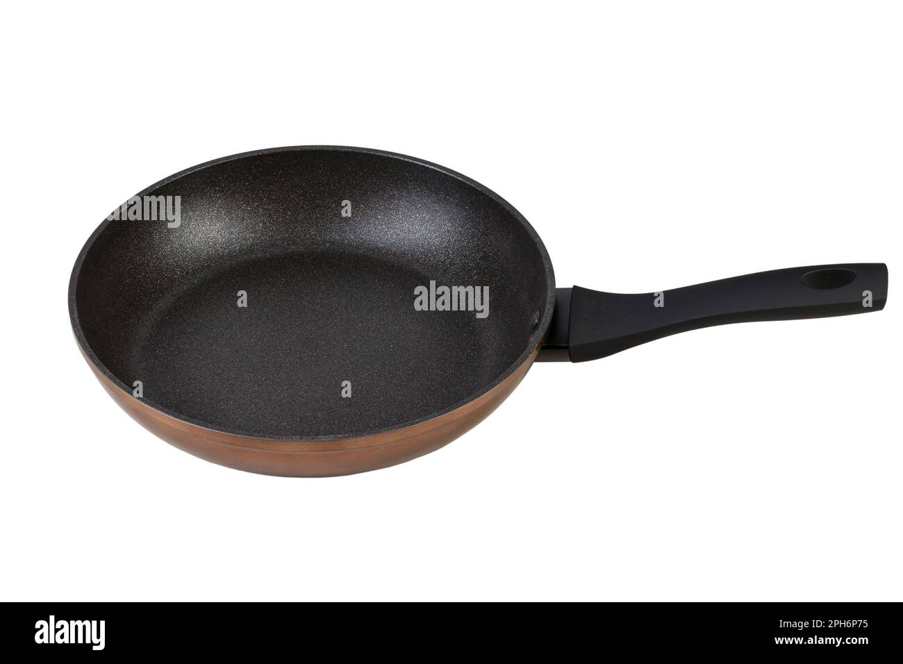 Empty frying pan with nonstick surface isolated on white background ...