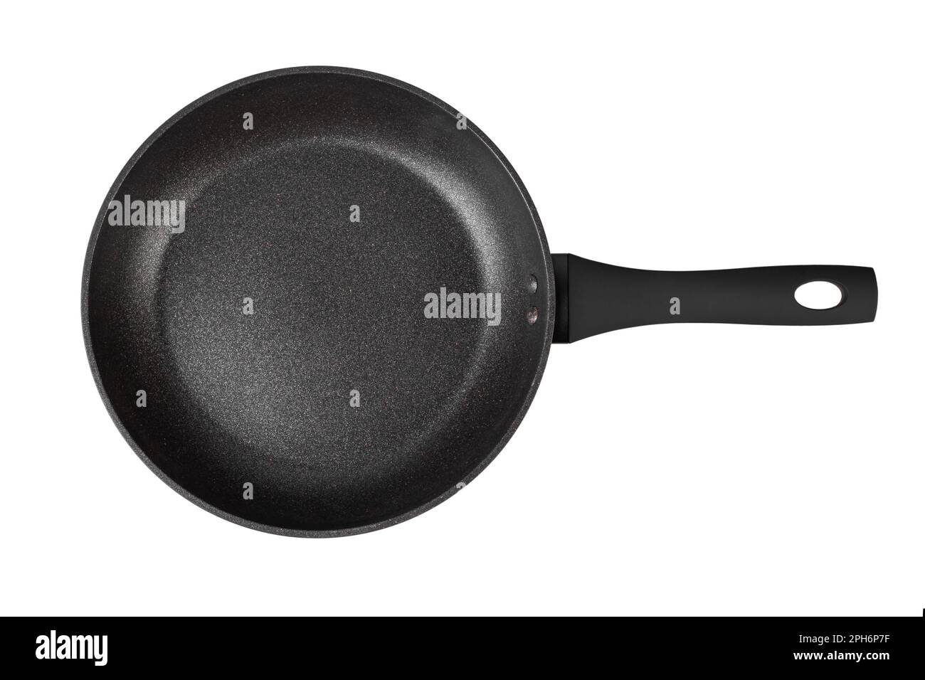 Black frying pan with nonstick surface isolated on white background ...
