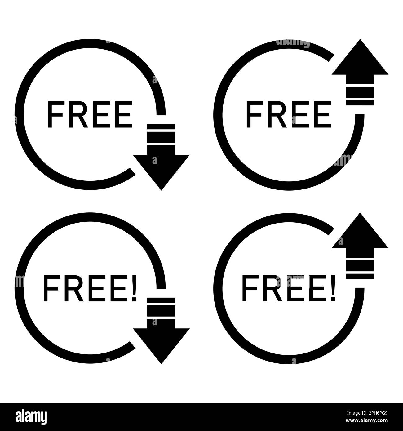 Set of Free web button sign, promotion design label icon, gratis ...