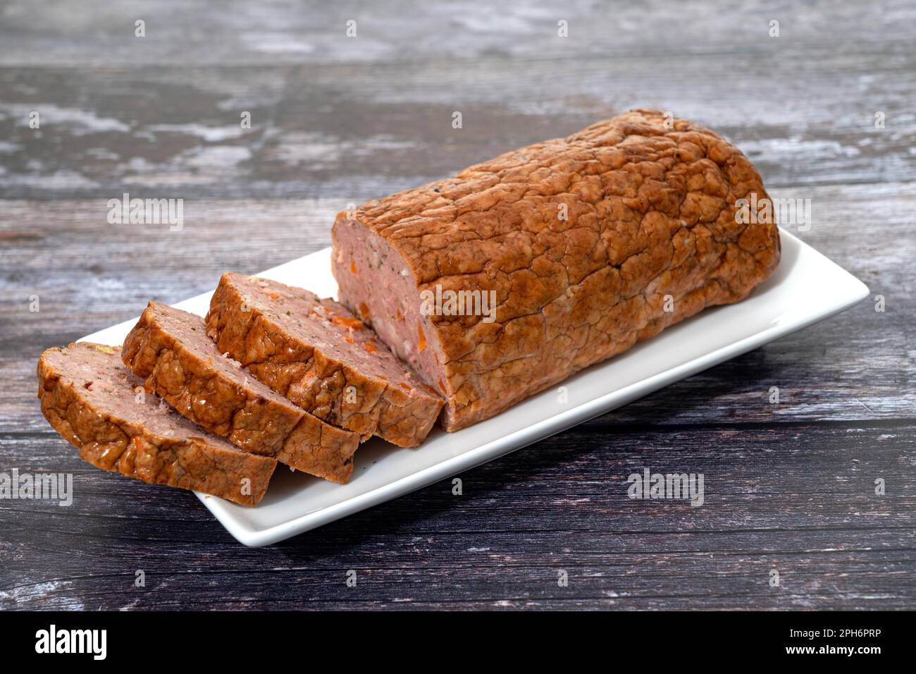 A sliced meatloaf Stock Photo - Alamy