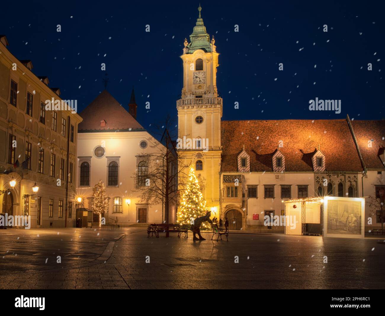 Christmas tree in Bratislava, Slovakia Stock Photo - Alamy