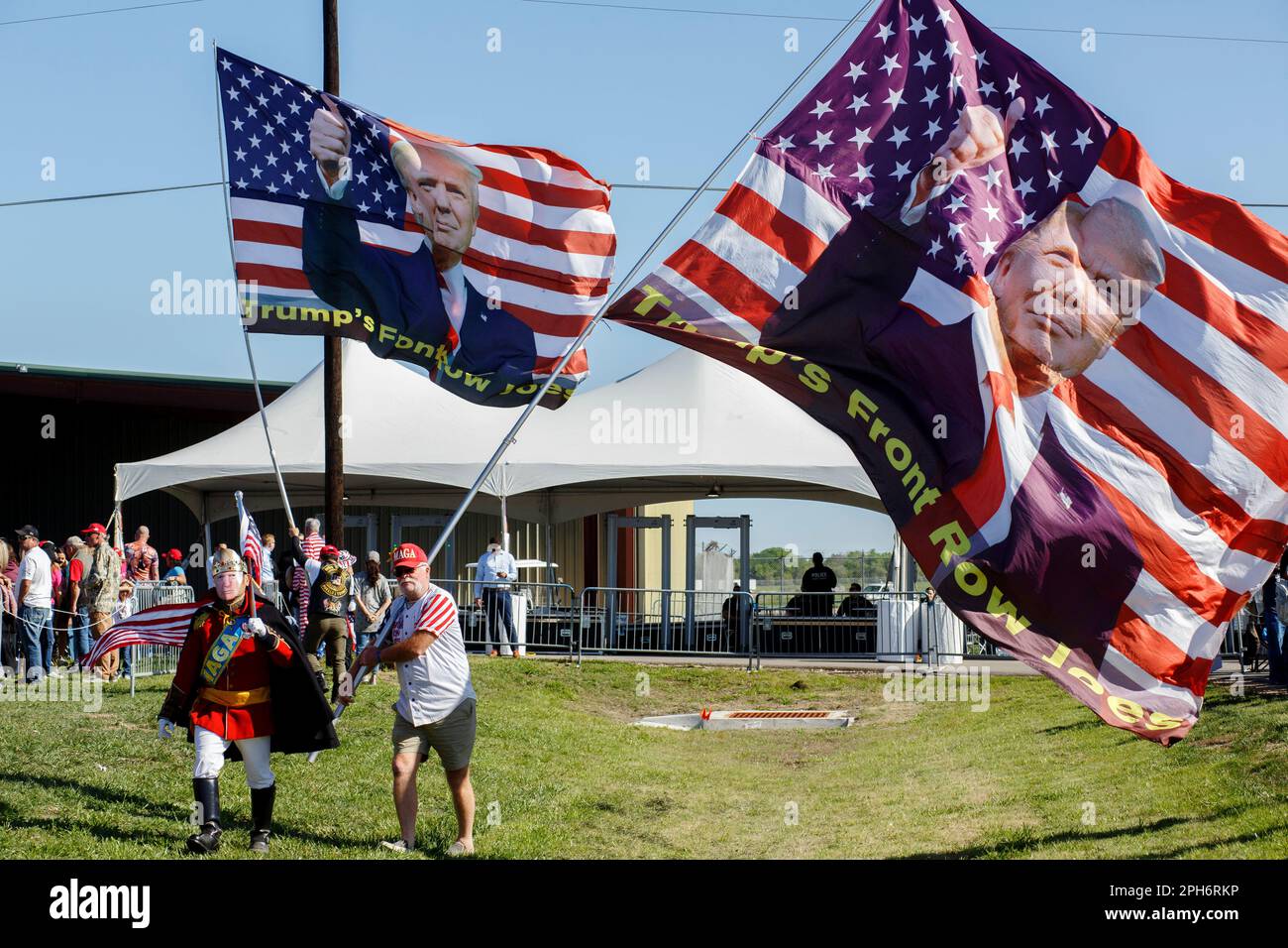 Waco, Texas, USA. 25th Mar, 2023. Two supporters of ex-President Donald ...