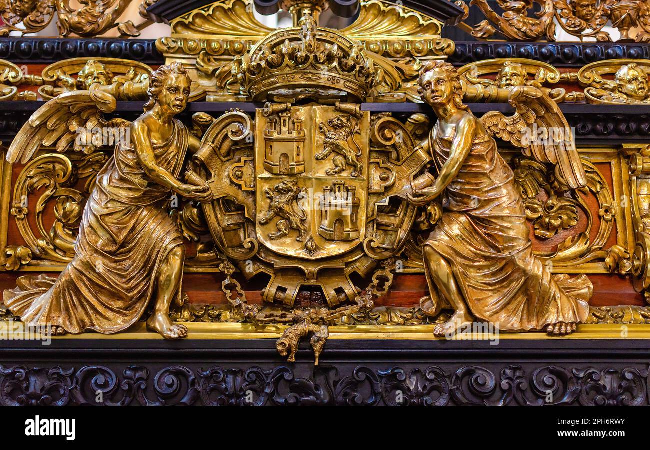 Seville, Spain; March 25, 2023: Detail of a procession during Holy Week ...