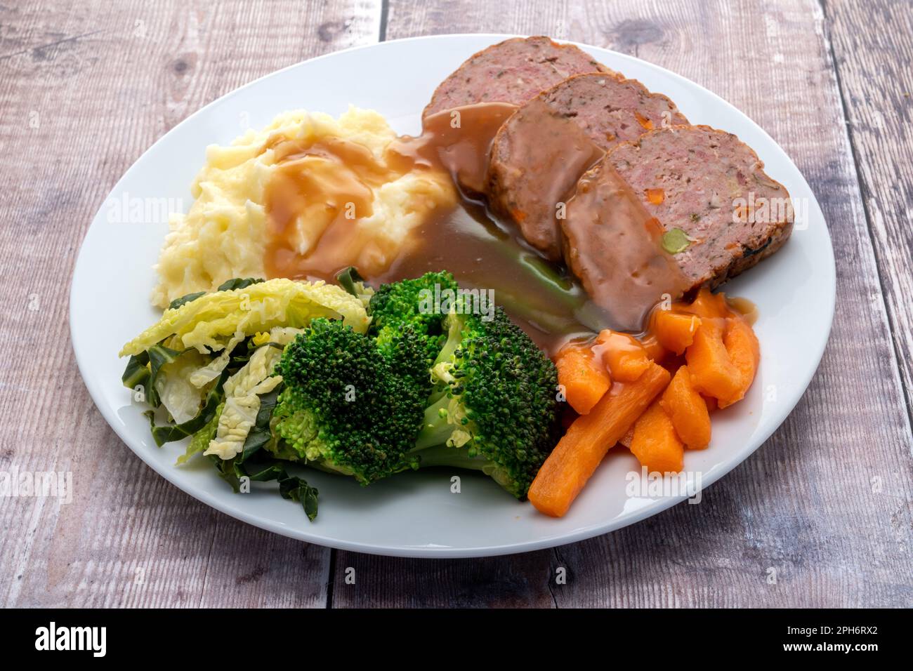 Meatloaf mashed potatoes gravy hi-res stock photography and images - Alamy