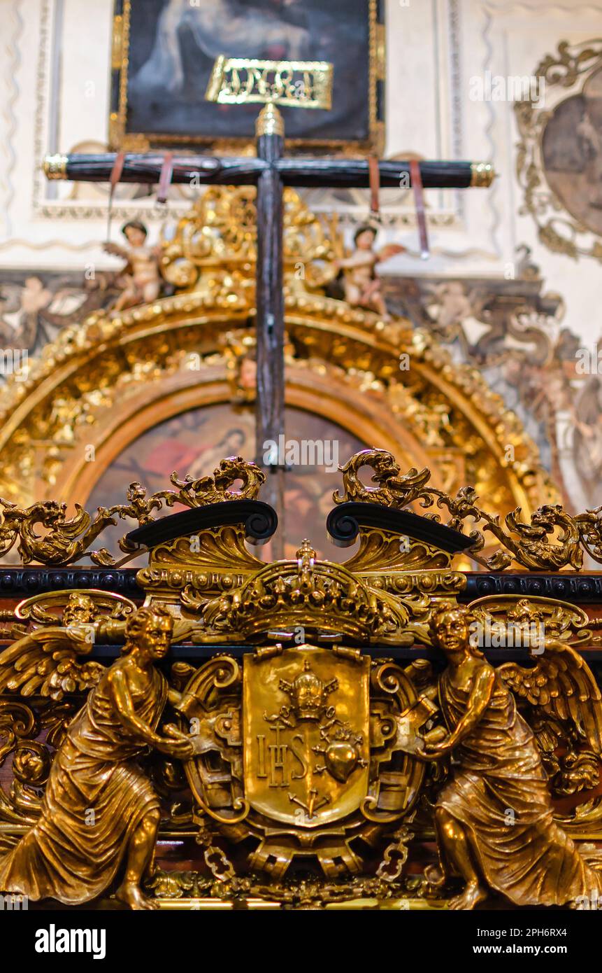 Seville, Spain; March 25, 2023: Detail of a procession during Holy Week ...
