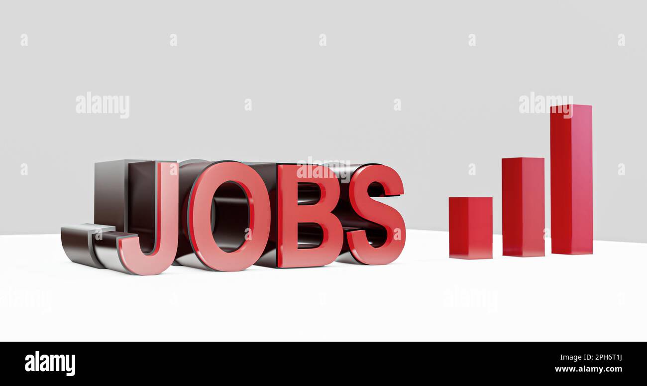 Job Word, letter 3d illustration image, job letter in isolated ...