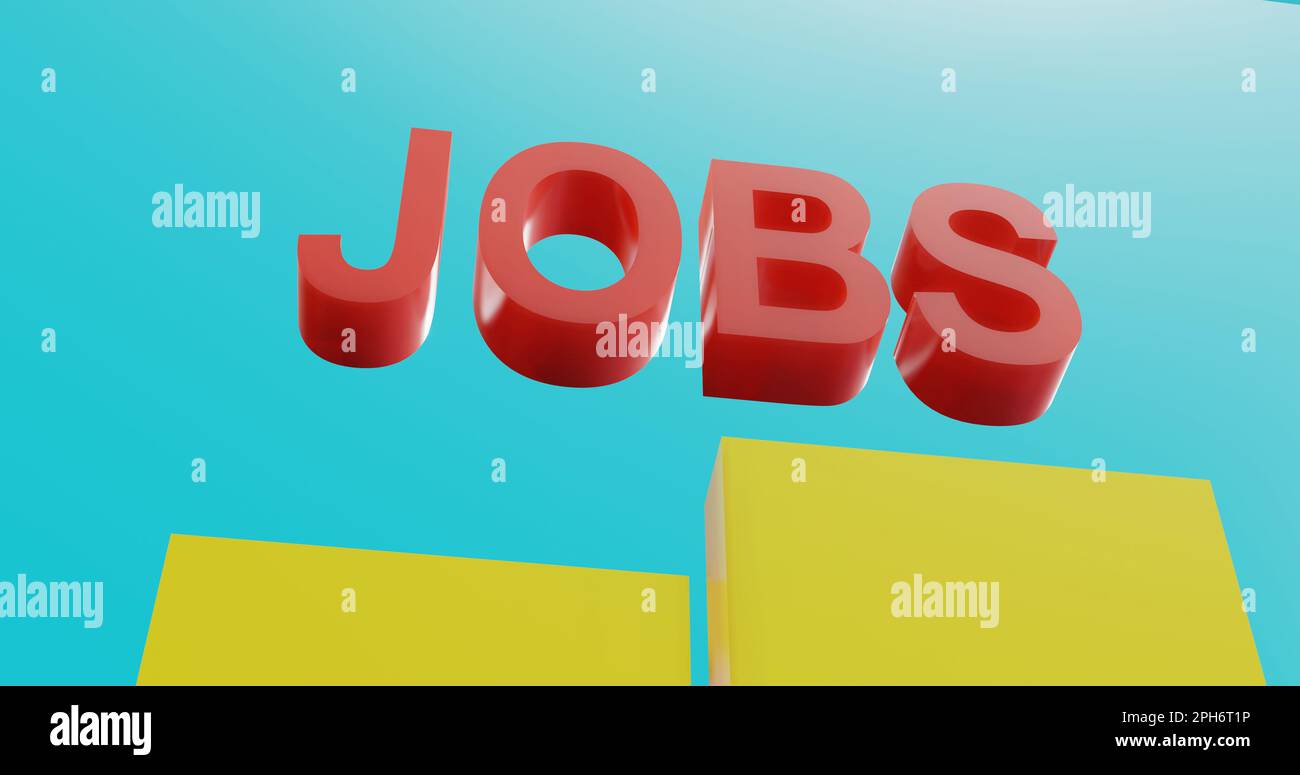 Job letter, word colorful background, job letter 3d illustation image ...