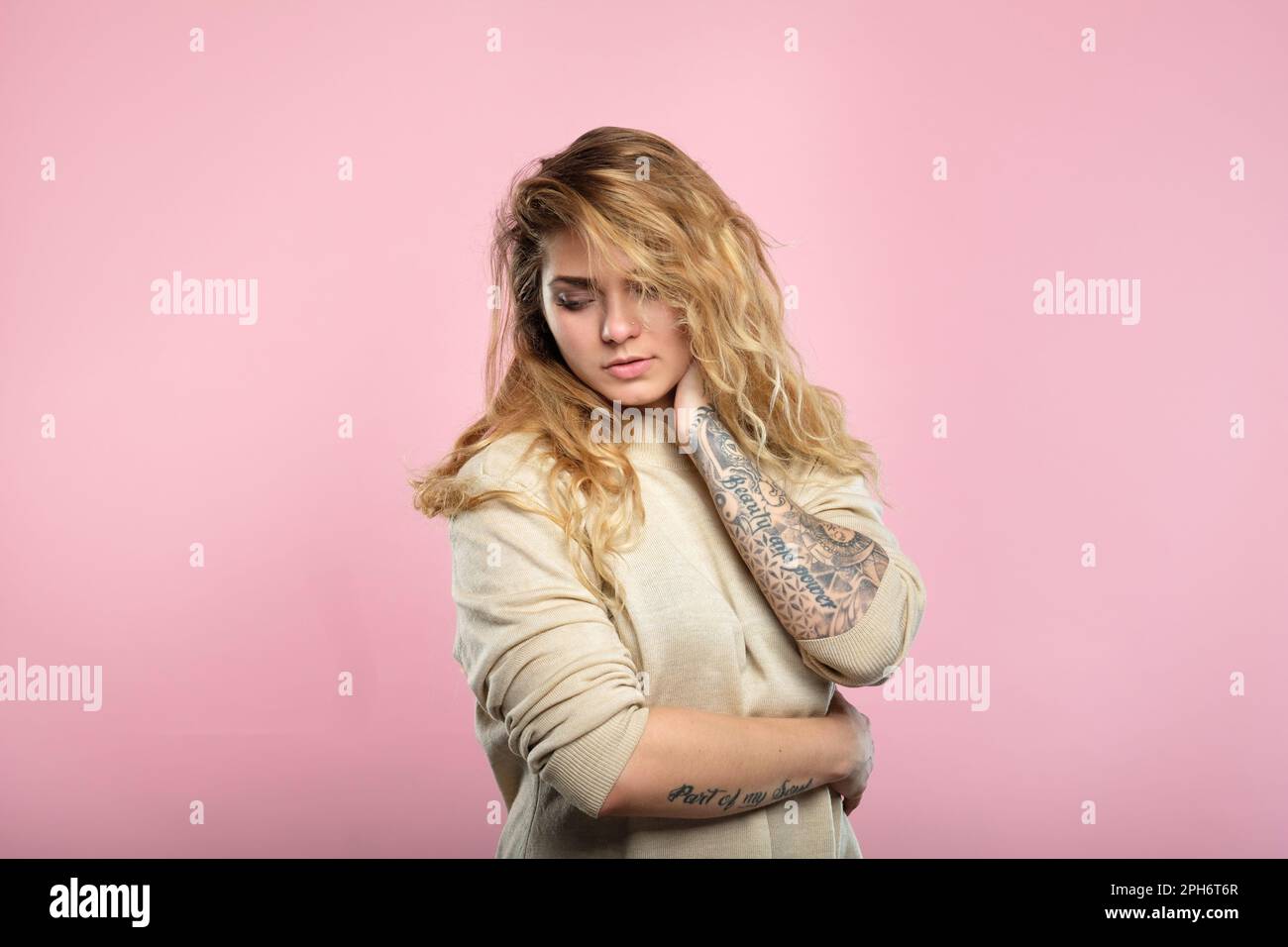 sad disappointed gloomy melancholy woman look Stock Photo - Alamy