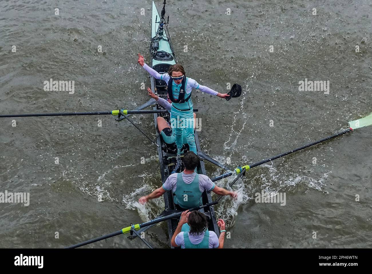 London, UK. 26th Mar, 2023. Brothers Jasper (cox) and Oliver (7) Parish ...