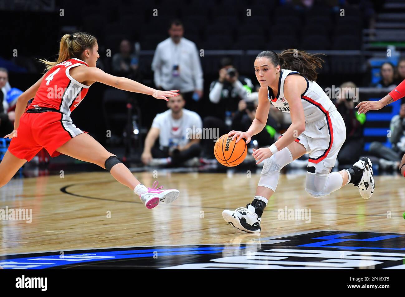 March 25, 2023: Ohio State Buckeyes guard Jacy Sheldon (4) tries to ...