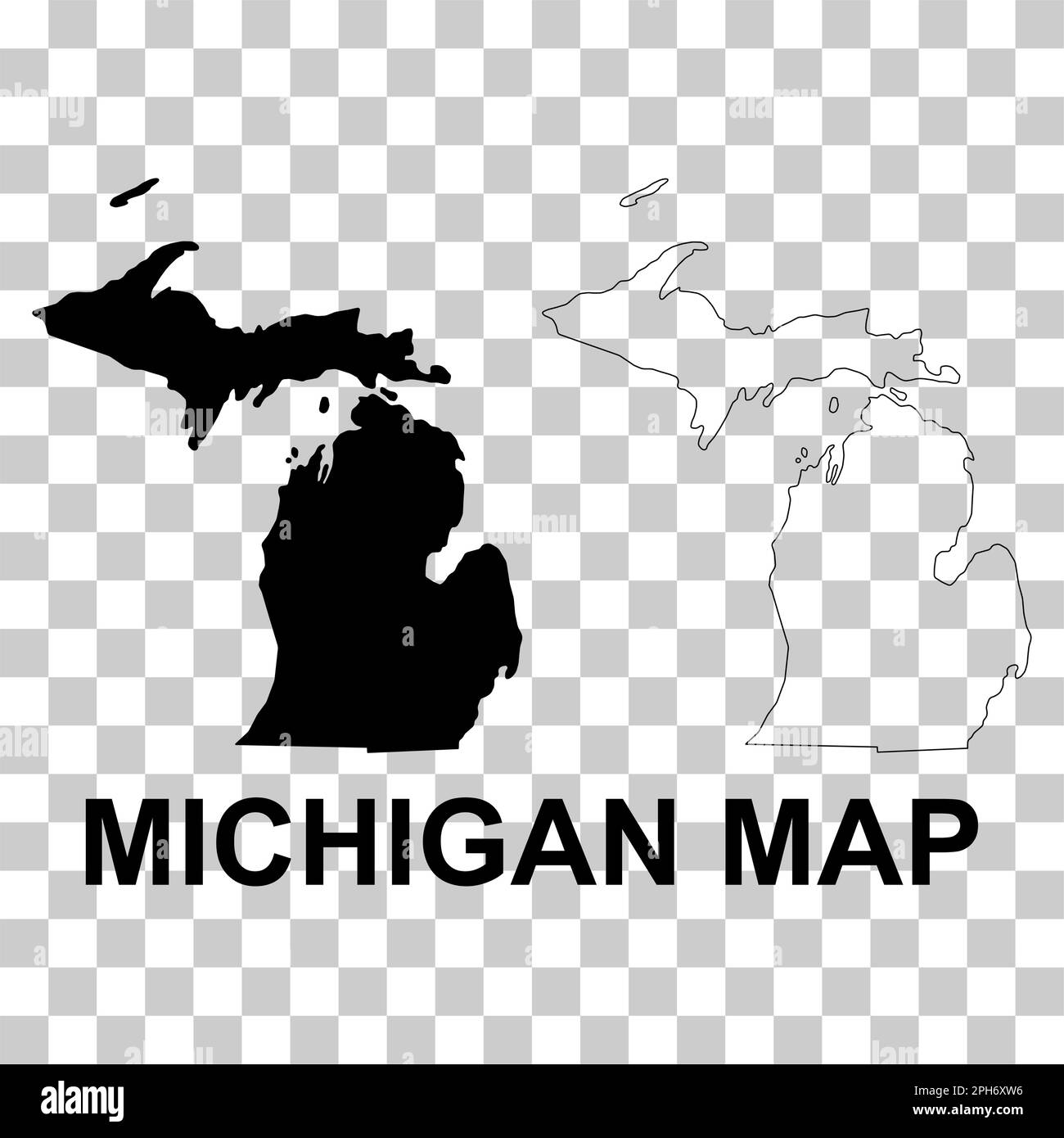Set of Michigan map, united states of america. Flat concept icon vector ...