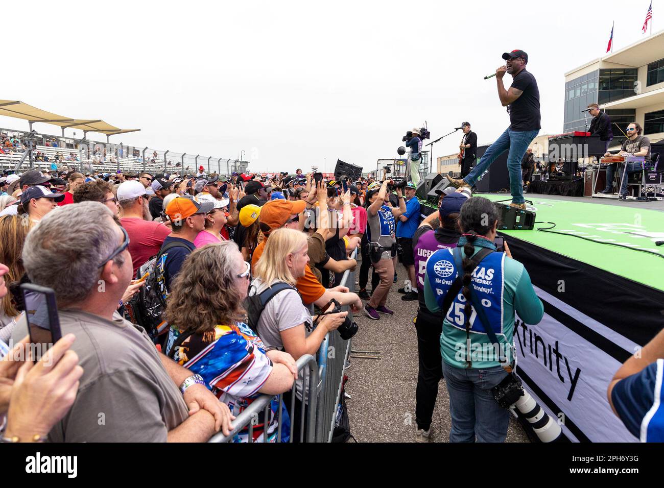 Darius Rucker performs a concert during the NASCAR Cup Series auto race ...