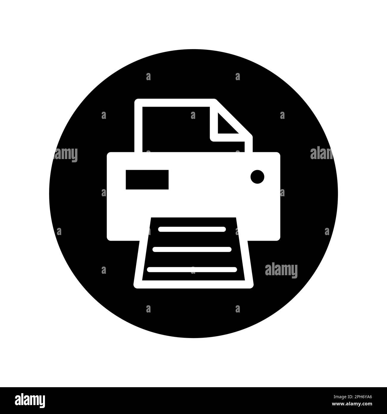Printer document web icon, printout machine technology flat sign vector ...