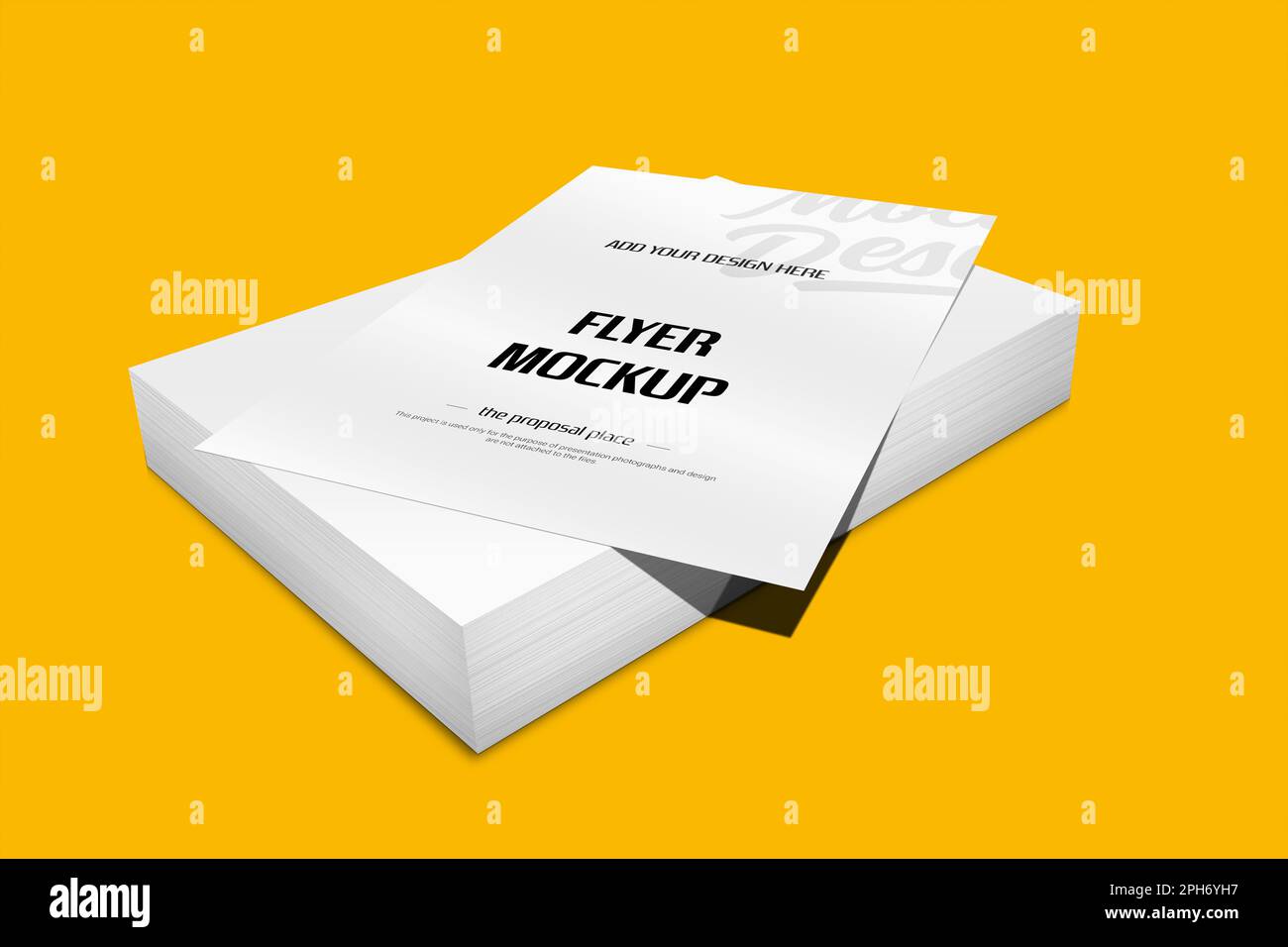 A4-A5 Flyer 3D Rendering Isolated Background Stock Photo - Alamy