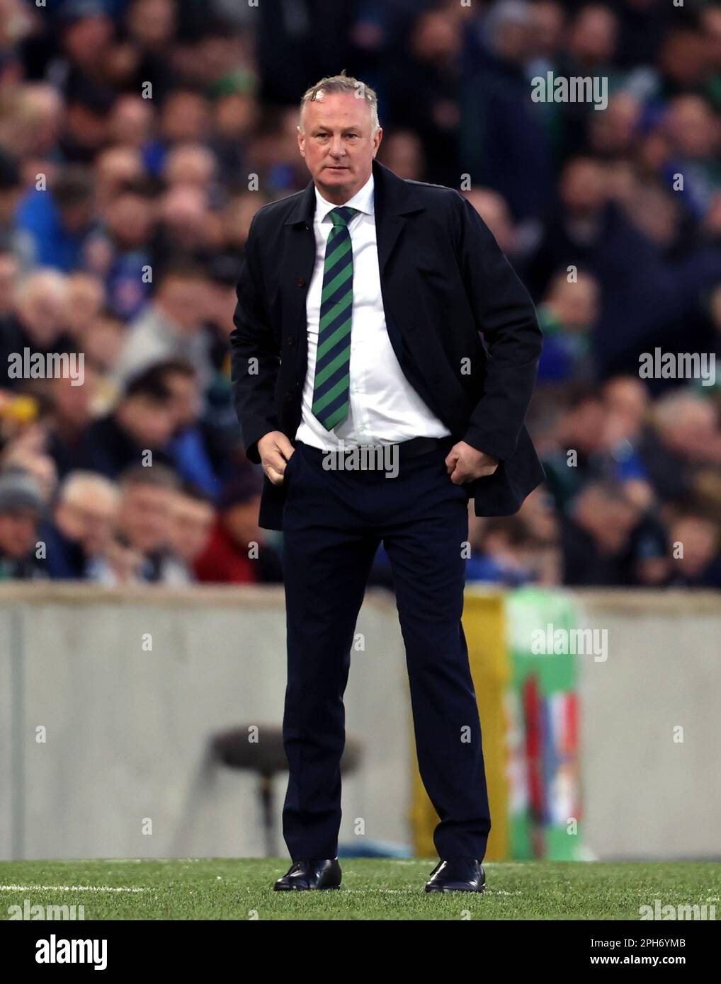 Northern Ireland manager Michael O'Neill on the touchline during the ...