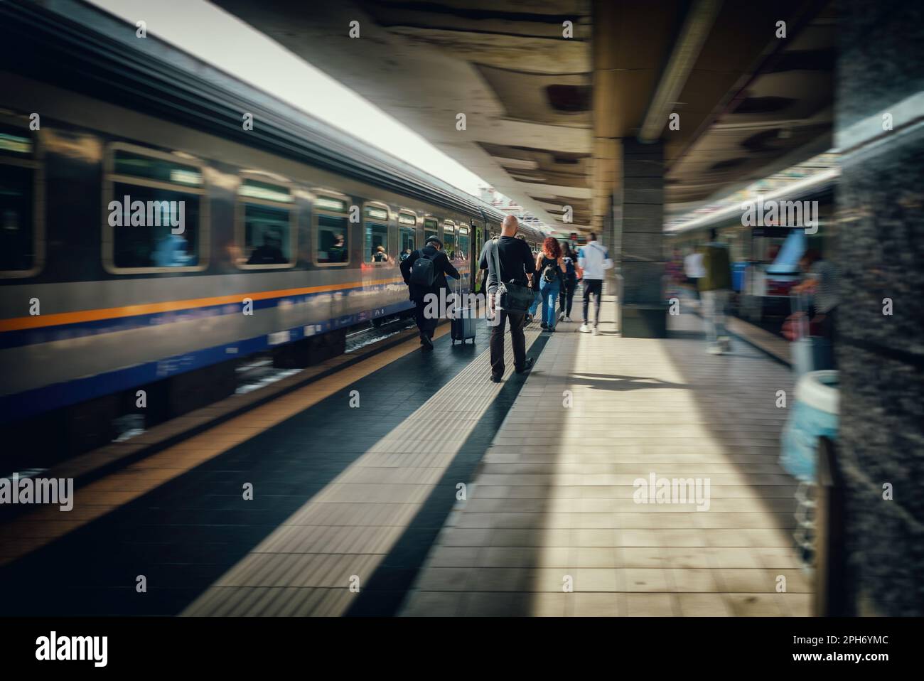 Central railway station with people Stock Photo - Alamy