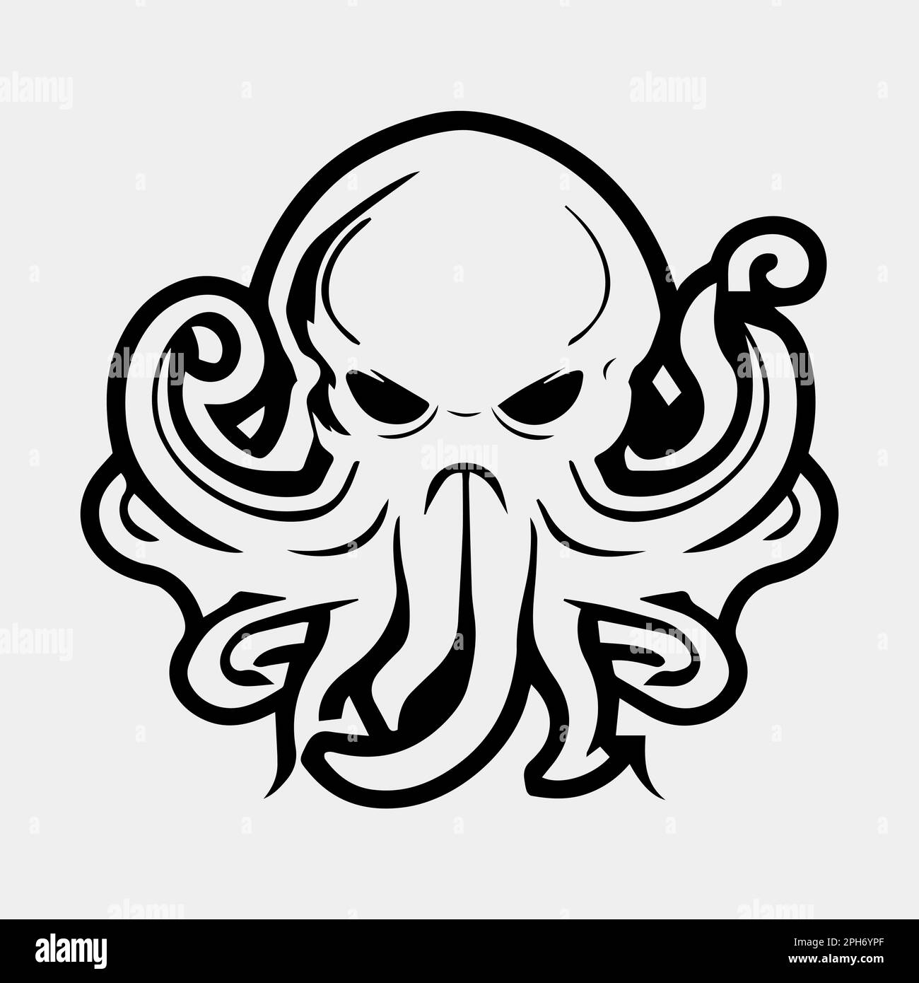 Octopus logo design idea. Isolated octopus on white background Stock ...