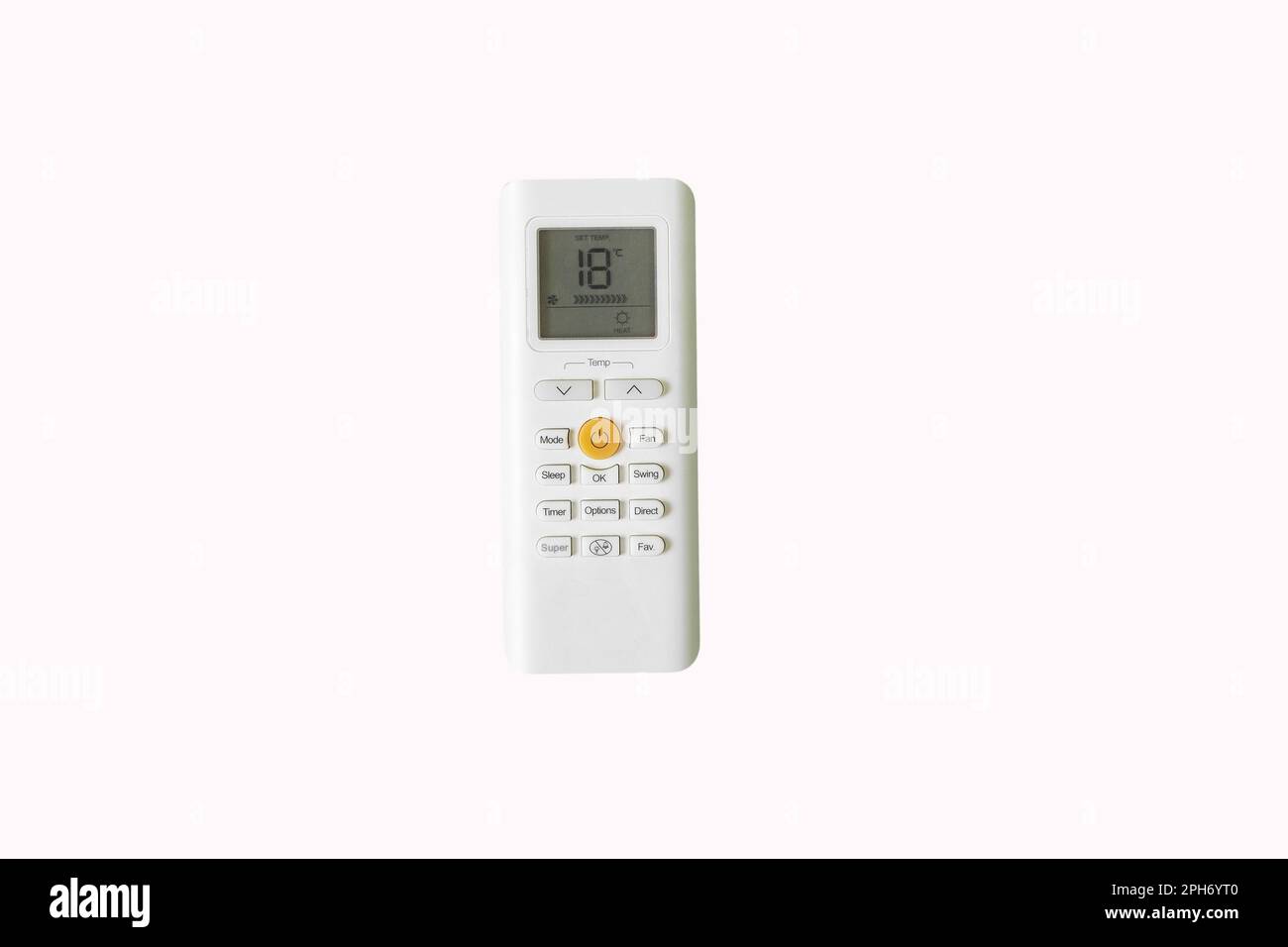 white remote control from air conditioner on isolated background close ...