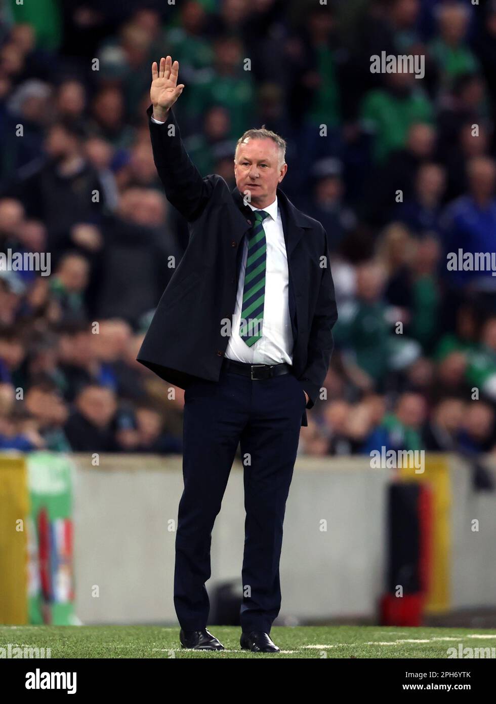 Northern Ireland manager Michael O'Neill on the touchline during the ...