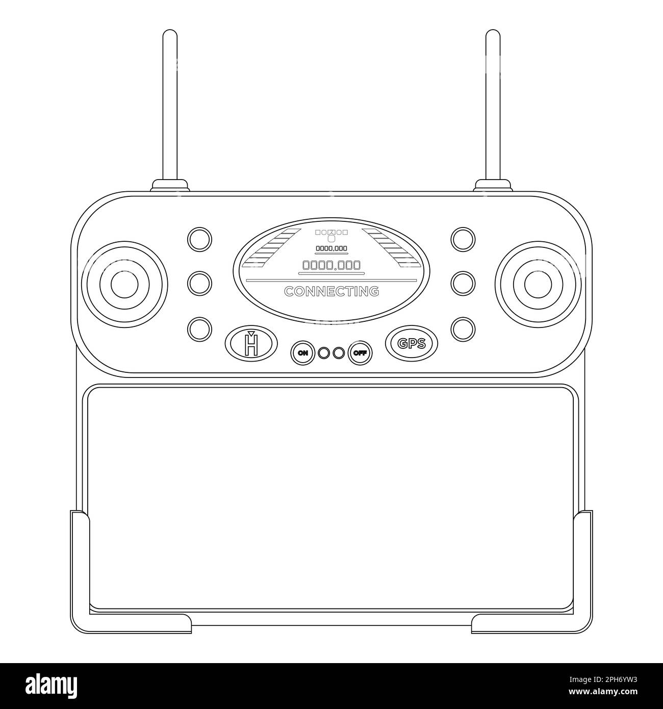 Delivery copter remote controller Coloring book. Modern autonomous ... Delivery copter remote controller Coloring book. Modern autonomous ...