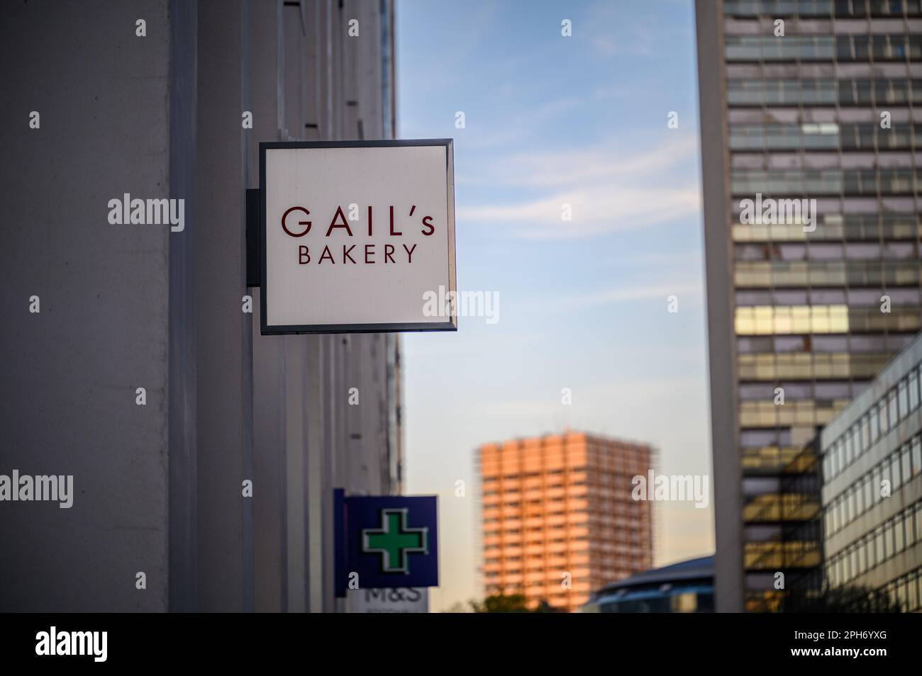 LONDON - November 12, 2022: The iconic Gail's Bakery sign is a standout ...