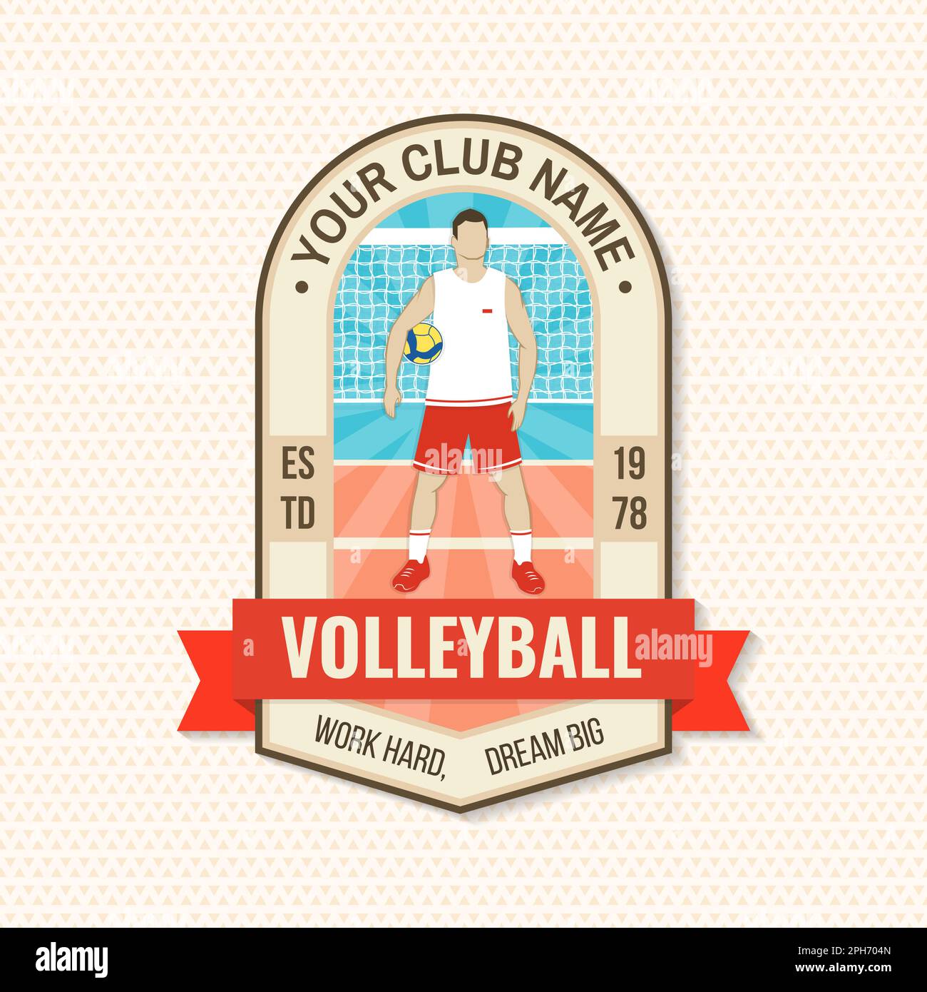Volleyball club badge design. Vector illustration. For college league ...