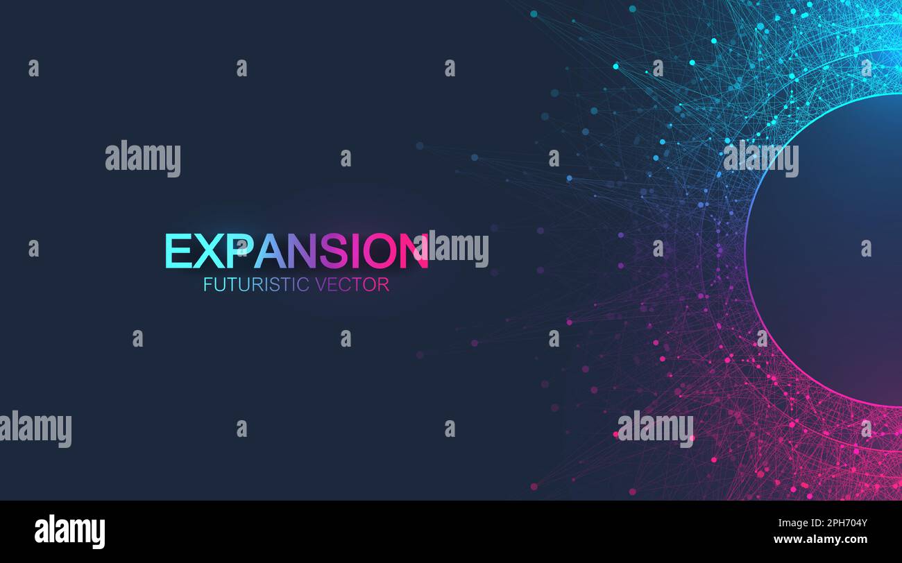 Expansion of life. Colorful explosion background with connected line ...