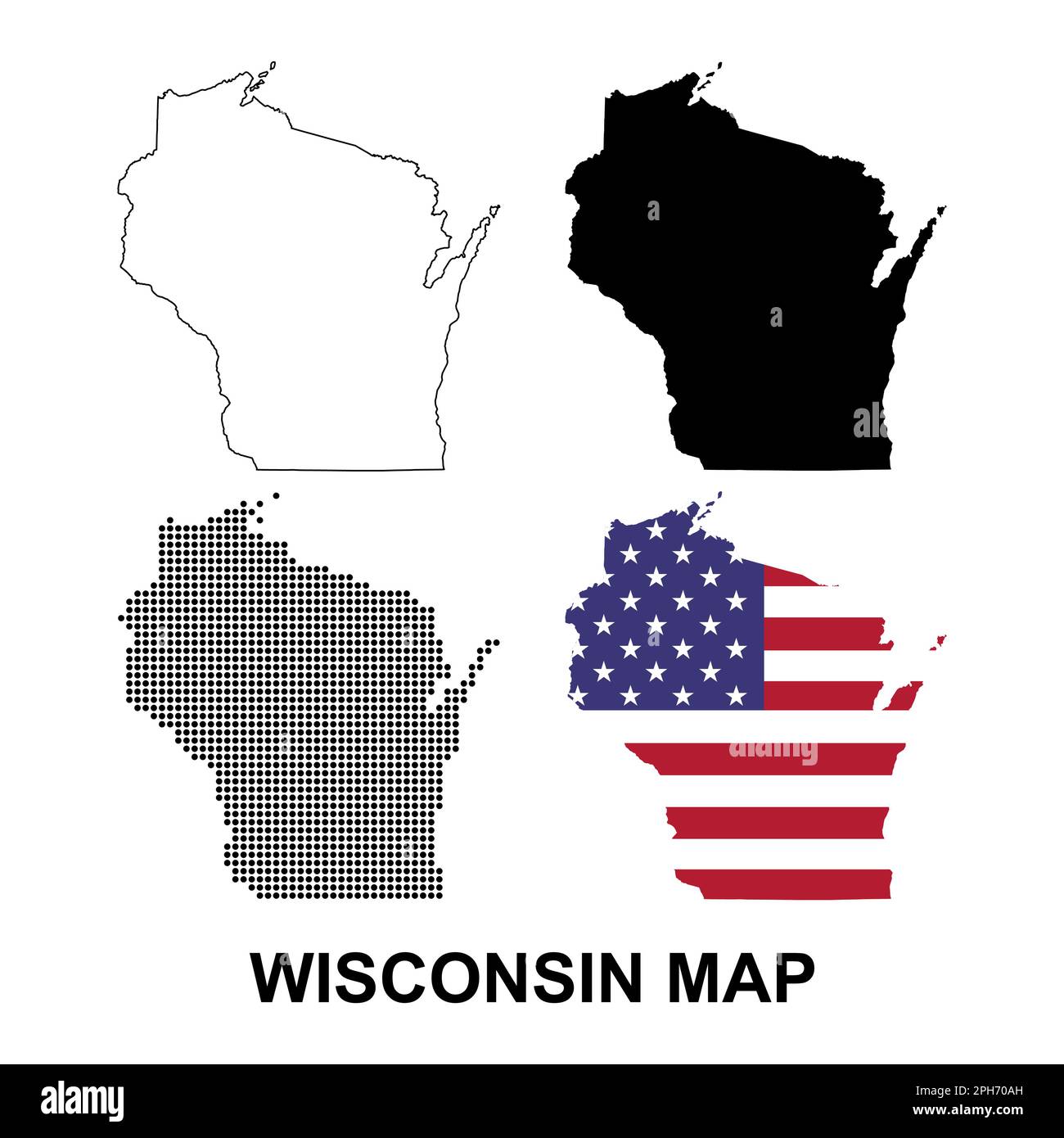 Madison vector outline map Cut Out Stock Images & Pictures - Alamy