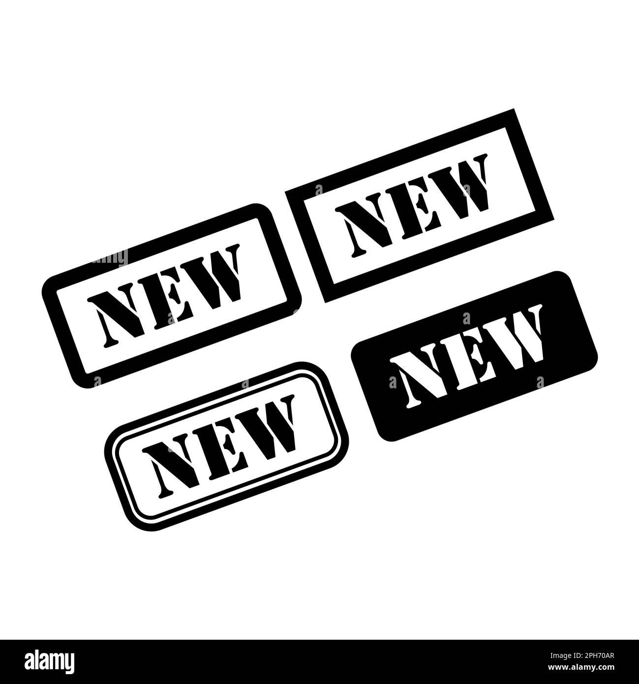 Set of New stamp symbol, label sticker sign button, text banner vector ...