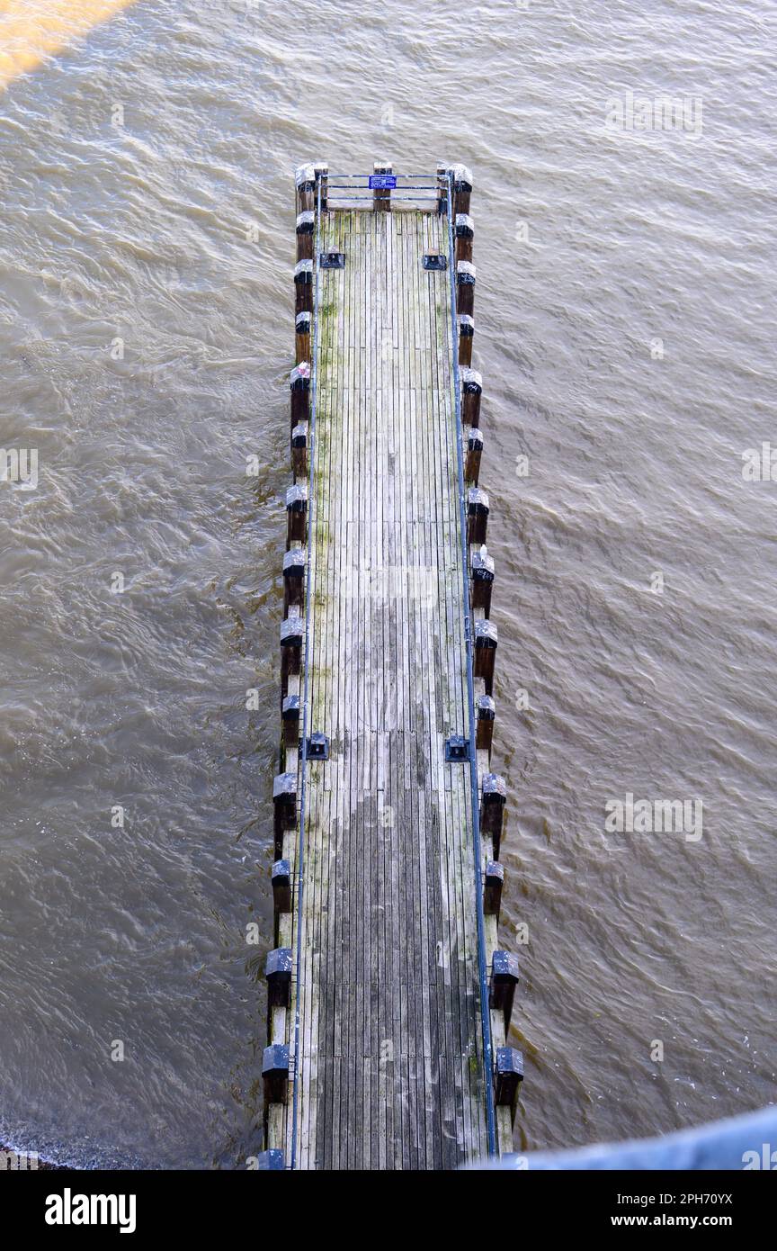Get a stunning bird's eye view of London's River Thames and a jetty as ...